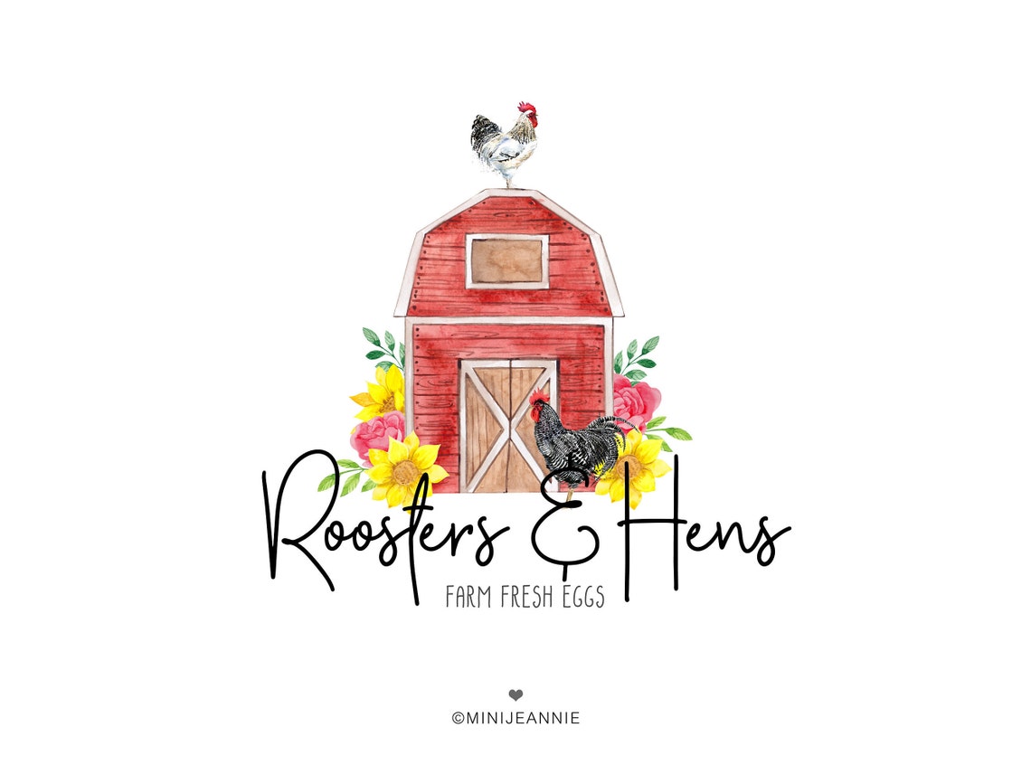 Beautiful Barn Logo-farmhouse Logo-farm Logo-farm Floral - Etsy