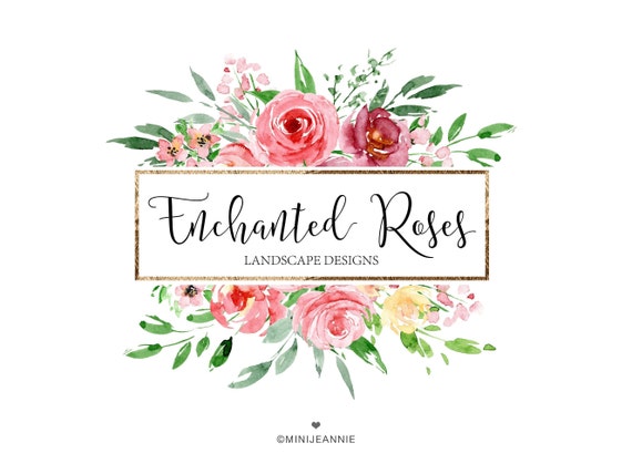 Floral Arrangement Logo-Flower Logo-Rose Logo-Floral | Etsy