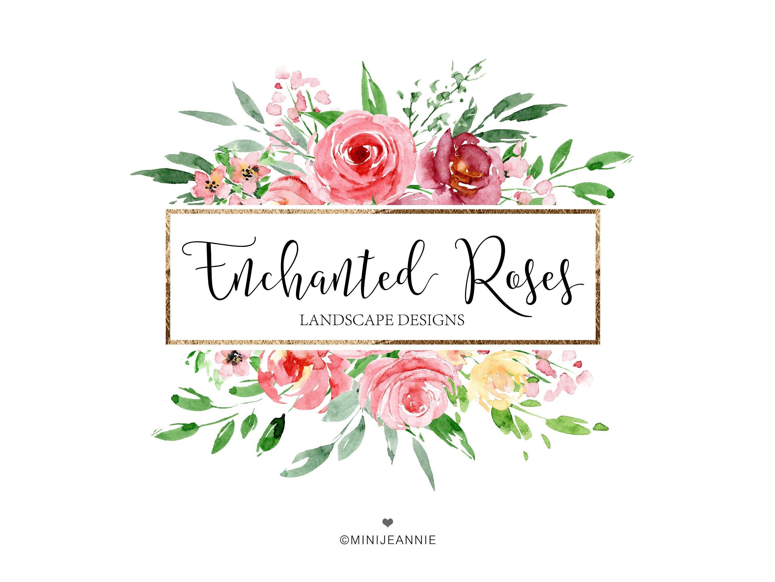 Floral Arrangement Logo-Flower Logo-Rose Logo-Floral | Etsy