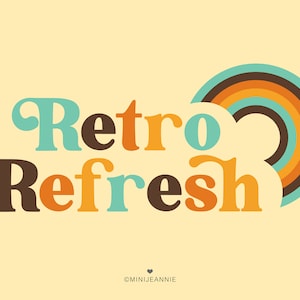 Retro Rainbow Logo - Groovy Logo - Sun Logo - Sky Logo - Hippie Logo ...