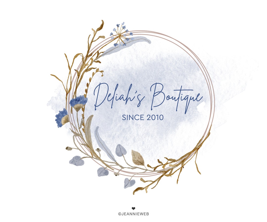 Wildflower Floral Logo Design, Boho Floral Logo, Boutique Business Logo ...