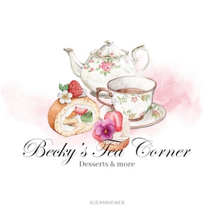 Tea Shop Logo, Bakery Logo, Dessert Shop Logo, Snacks Shop Logo, Sweet ...