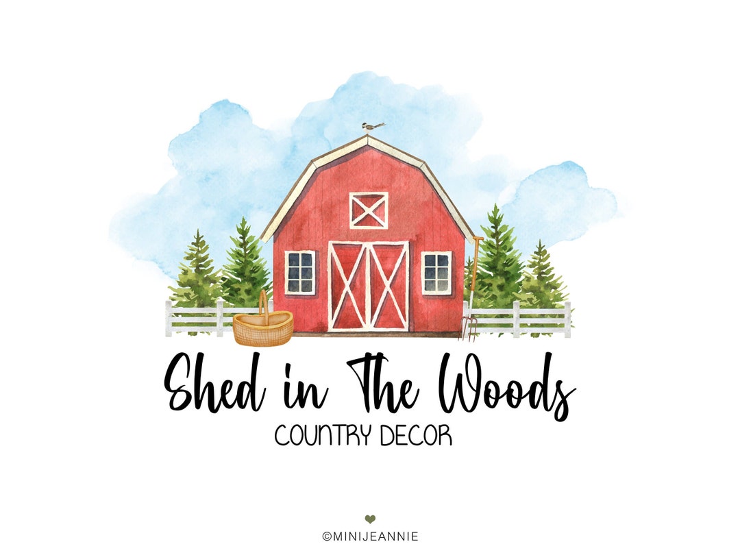 Shed Logo Design, Farmhouse Logo, Barn Logo, Rustic Boutique Logo ...