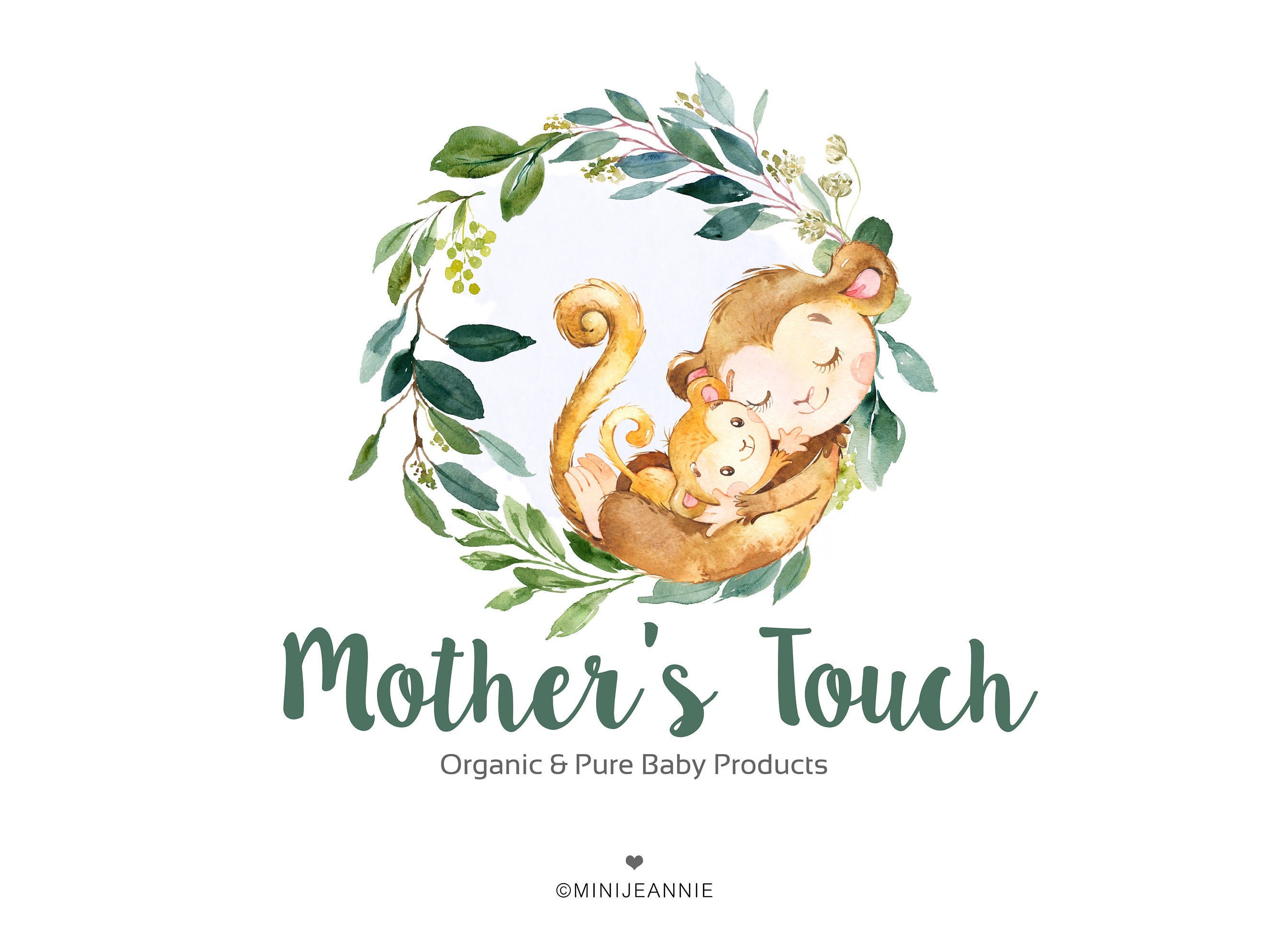 Monkey Logo-baby Products Logo-baby Boutique Logo-mother and | Etsy