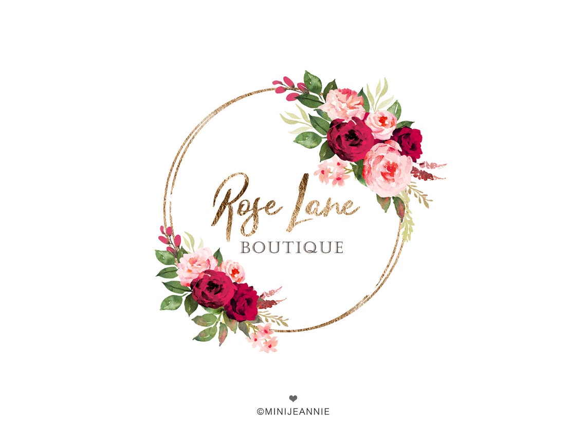 Floral Logo-circle Floral Logo-flower Logo-round Floral | Etsy