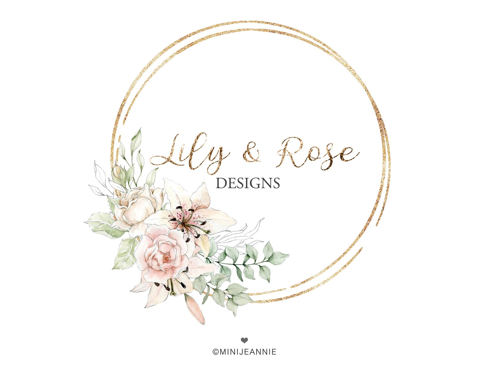 Lily Logo Rose Logo Flower Bouquet Logo Feminine Logo - Etsy
