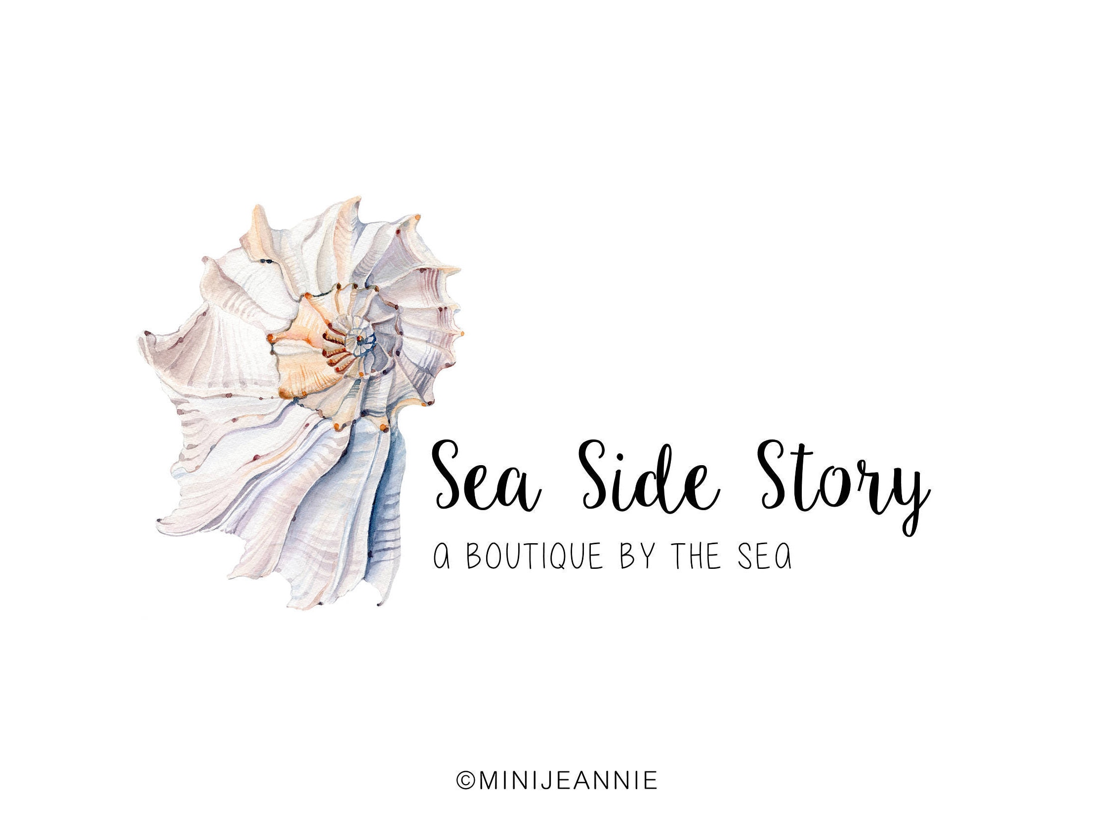 Seashell logo-Shell Logo-Beach logo-Seaside Logo-Ocean | Etsy