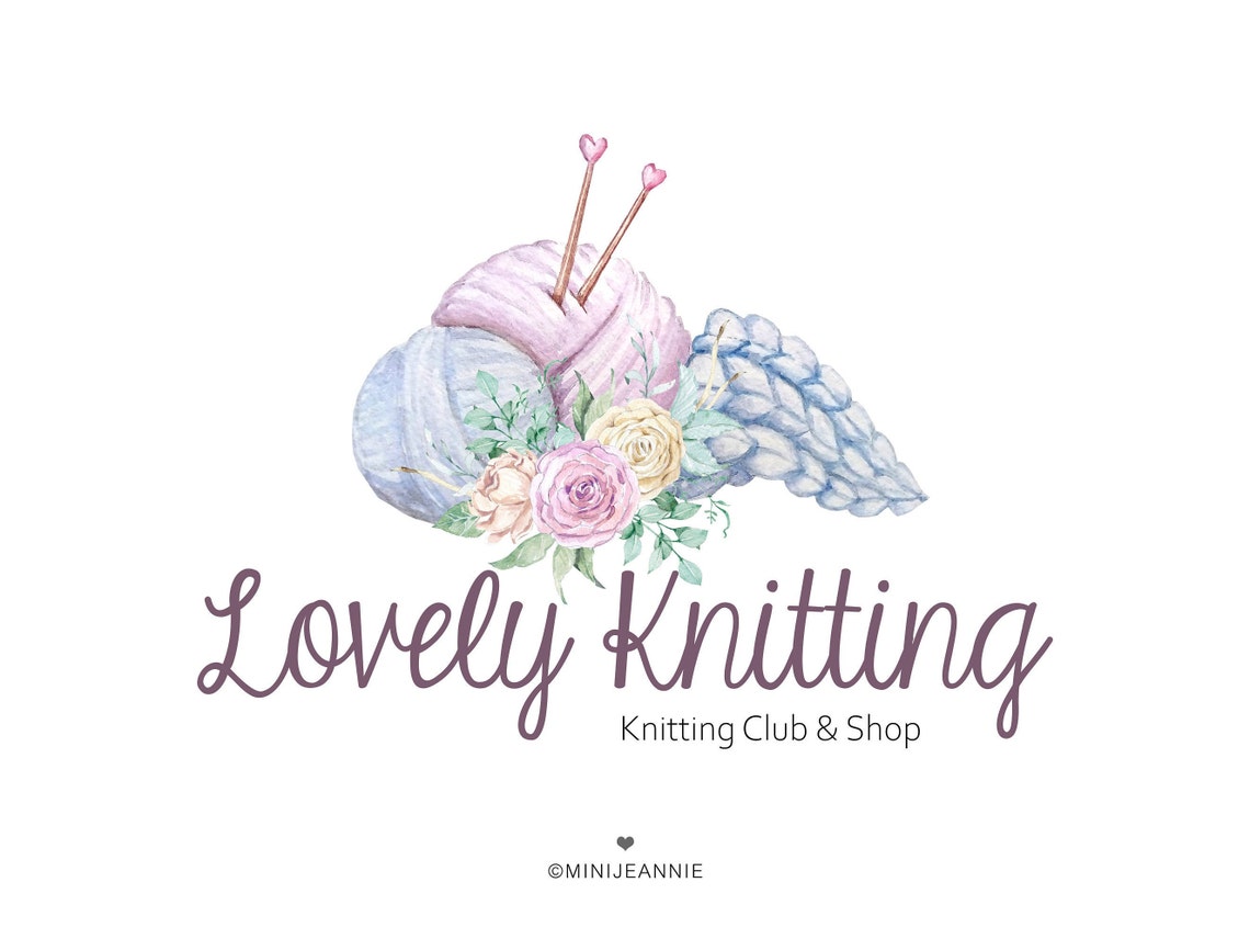 Premade Logo Logo Design Knitting Logo Wool Logo Knitting | Etsy