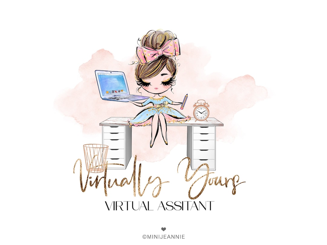 Virtual Assistant Logo, Author Logo, Editor Logo, Writer Logo ...