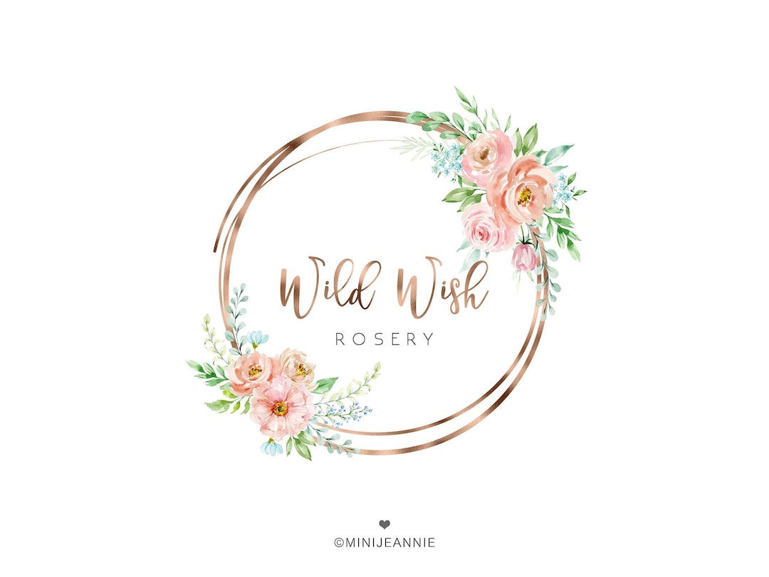 Floral Logo, Flower Logo, Floral Frame Logo, Circle Logo, Round Logo ...