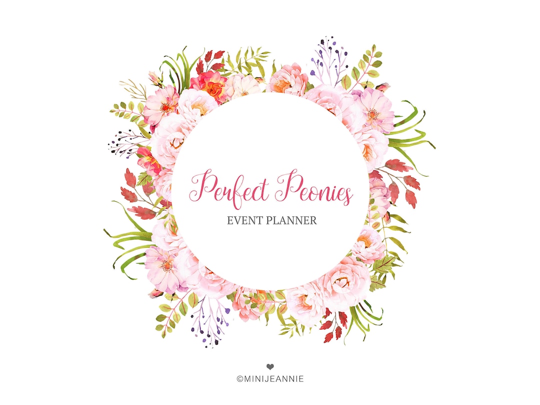 Floral Logo-flower Logo-round Floral Logo-peonies Logo-pink Floral Logo ...