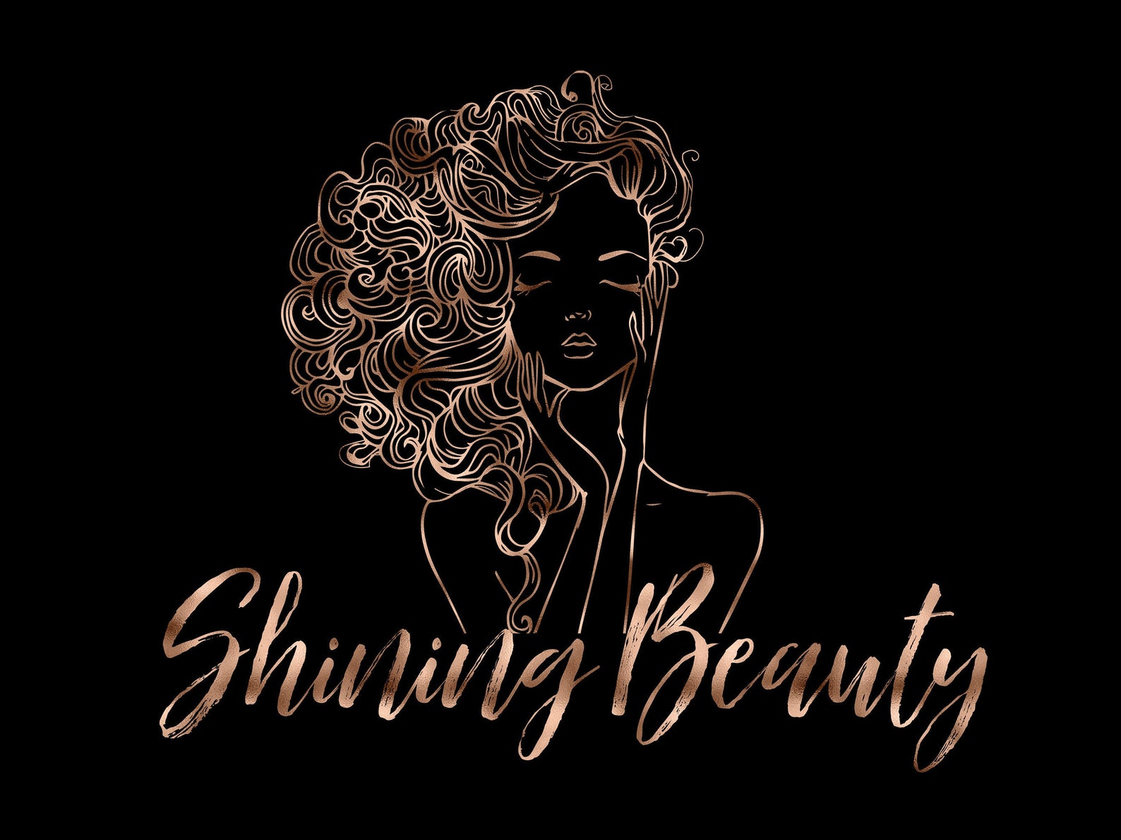 Beautiful Hair Girl Logo Hair Salon Logo Glam Makeup Logo - Etsy