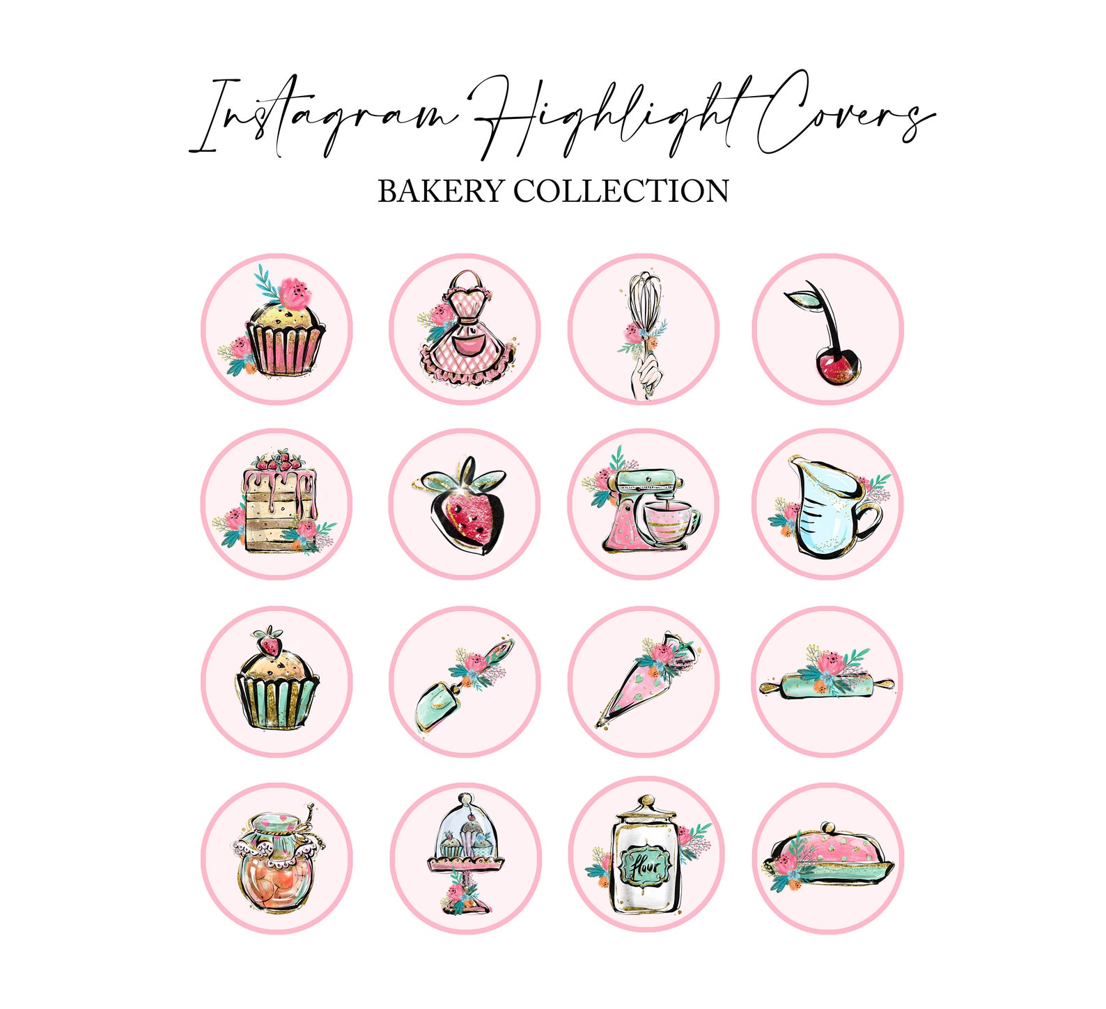 Instagram Baking Highlight Covers, Instagram Bakery Sweet Shop Story ...