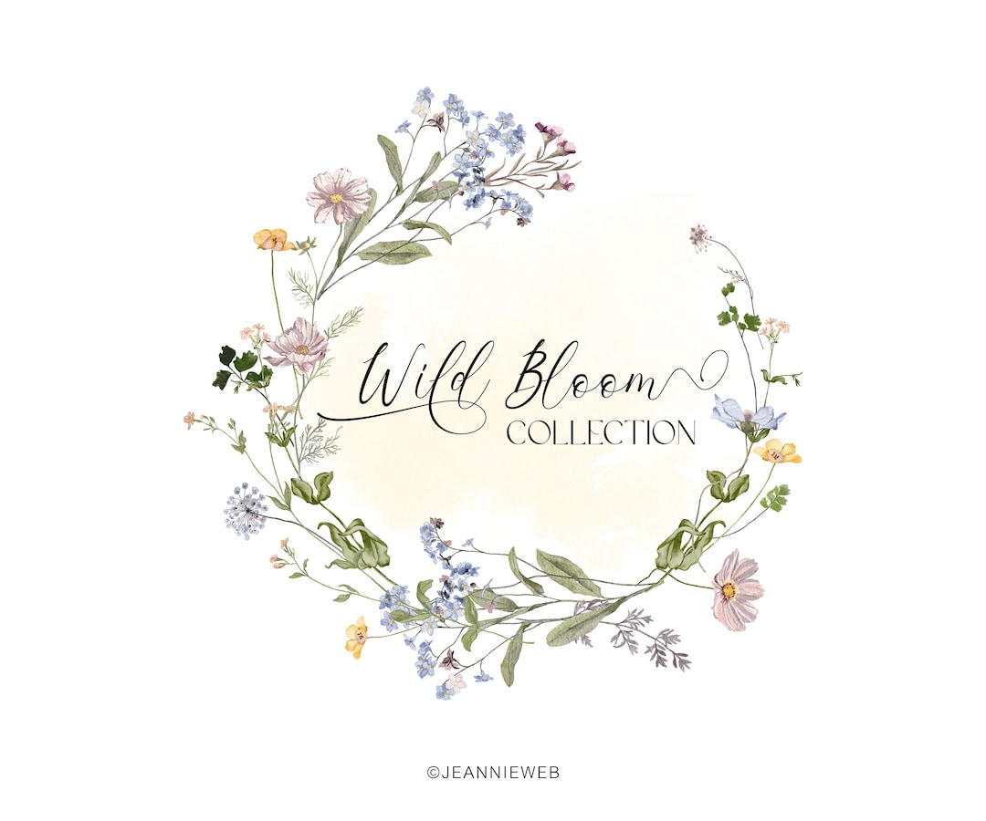 Floral Logo Design, Wildflower Logo, Feminine Pastel Logo, Creative ...