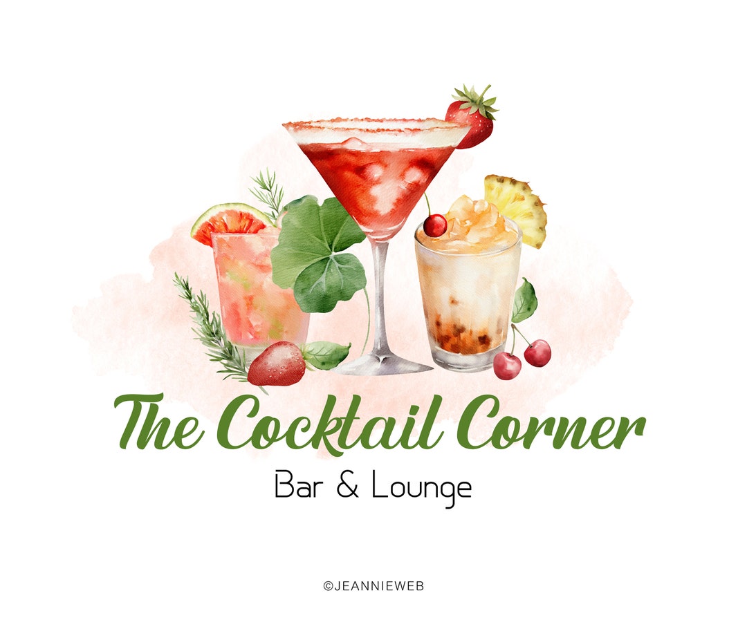 Cocktail Logo, Drinks Logo, Bartender Logo, Travel Logo, Luxury Logo ...