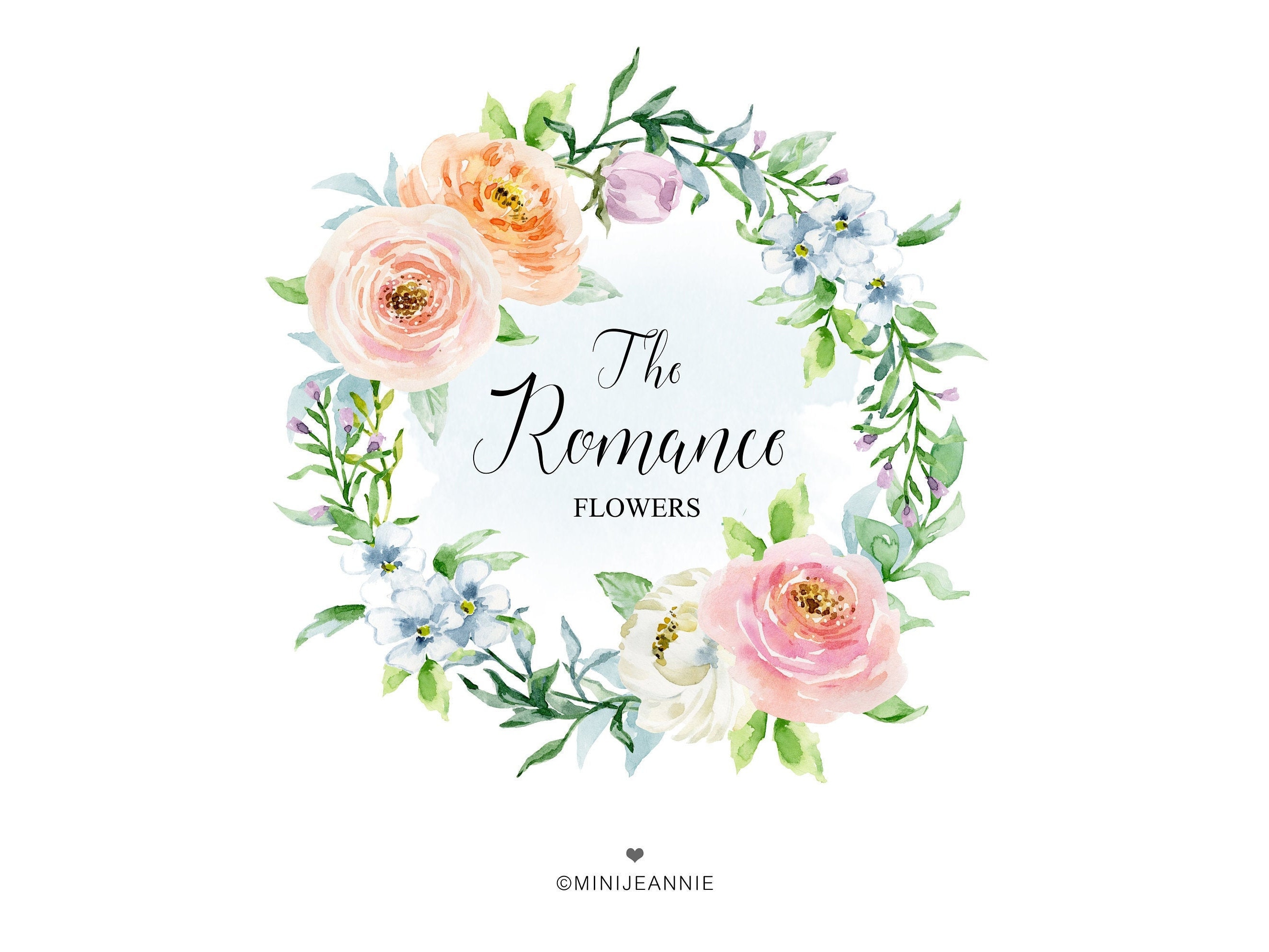 Romantic Floral Logo-beautiful Wedding Logo-floral Logo-flower Logo ...