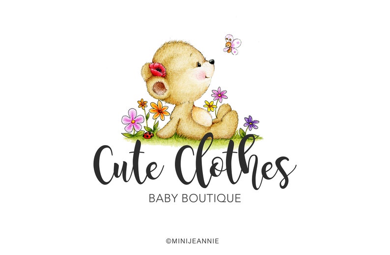 Teddy Logo-teddy Bear Logo-kids Logo-baby Product Logo-baby - Etsy