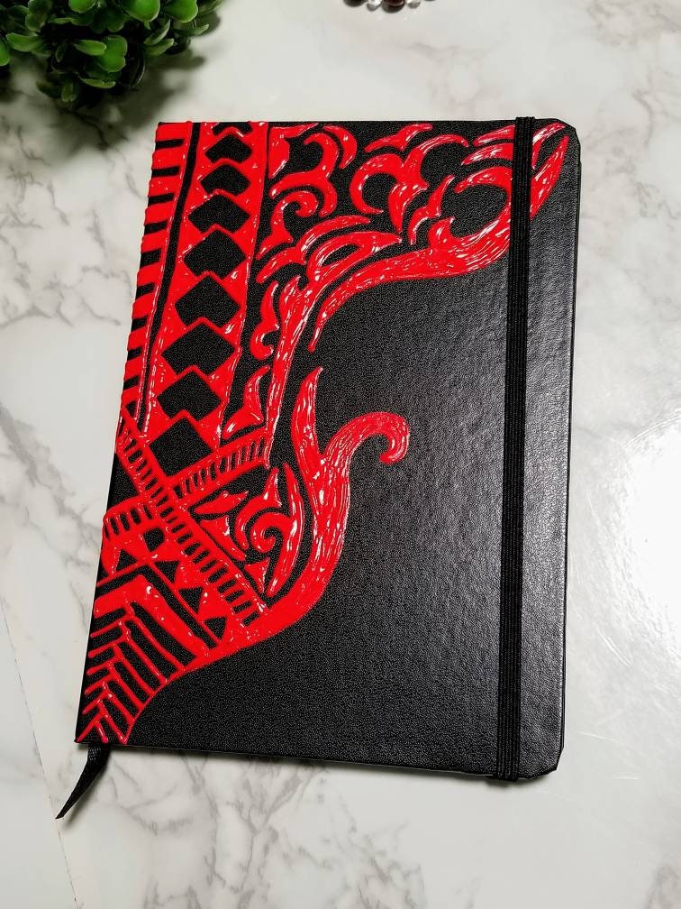Black and red personalized Notebook customized gift for | Etsy