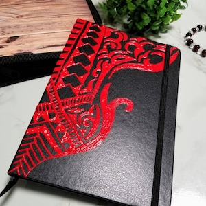Black and Red Personalized Notebook Customized Gift for - Etsy