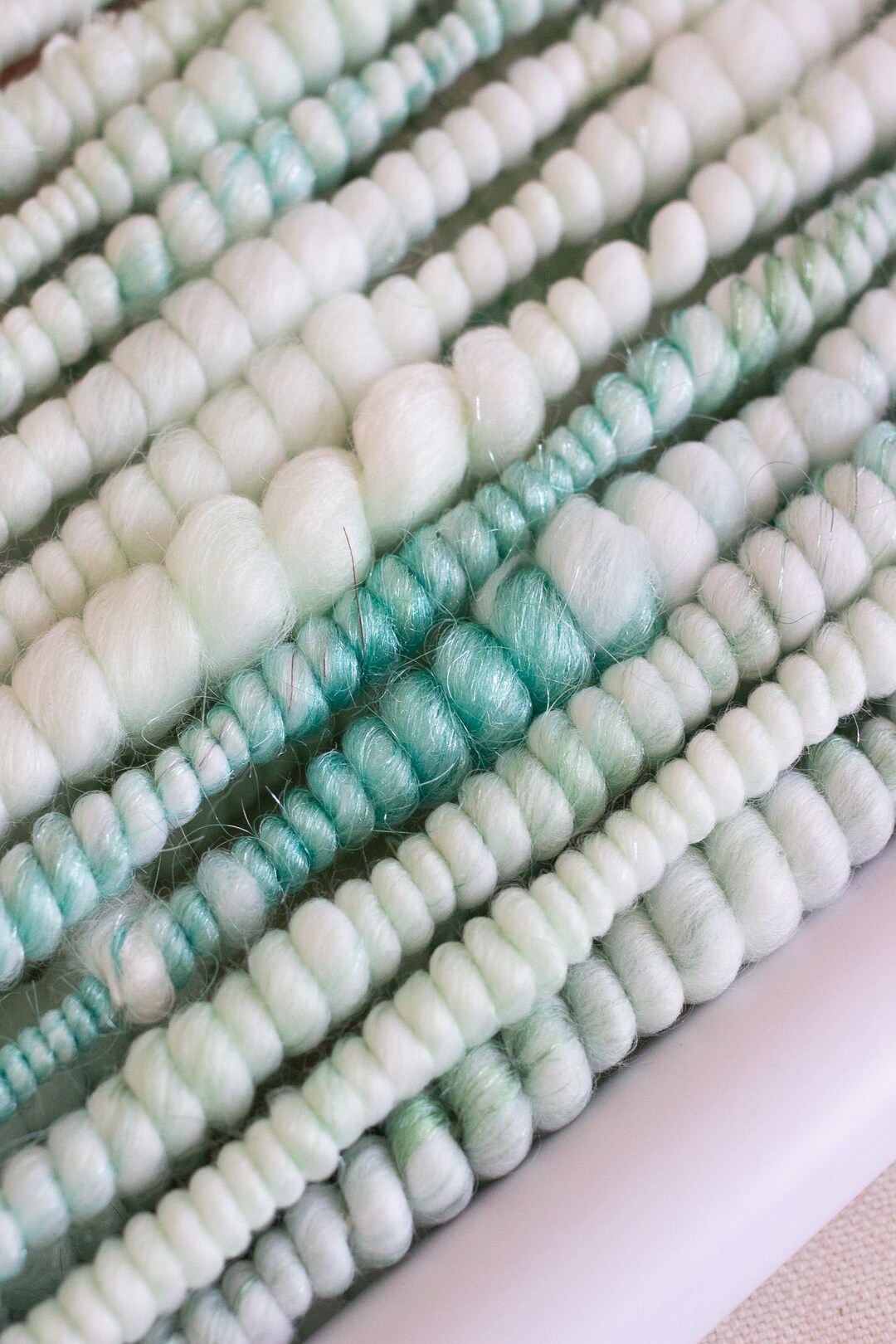 SPARKLY WATER Coiled Yarn, Super Jumbo Yarn, Handspun Fibers, Weaving ...