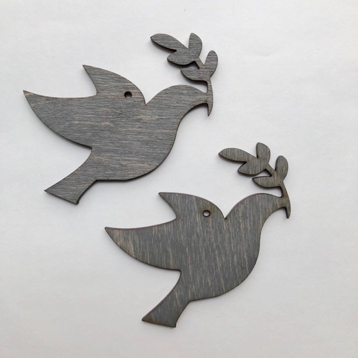 Two Turtle Doves Wooden Engraved Christmas Ornaments Set of - Etsy