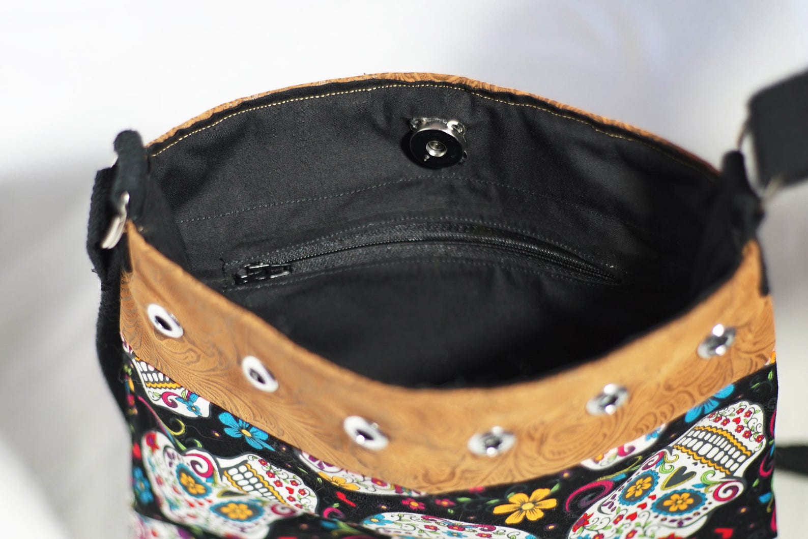 Sugar Skull Purse Faux Leather Crossbody or Over Shoulder - Etsy