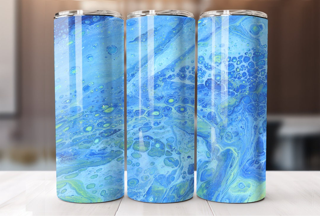 20 Oz Skinny Tumbler Wrap Blue Celestial Tumbler Wrap Etsy