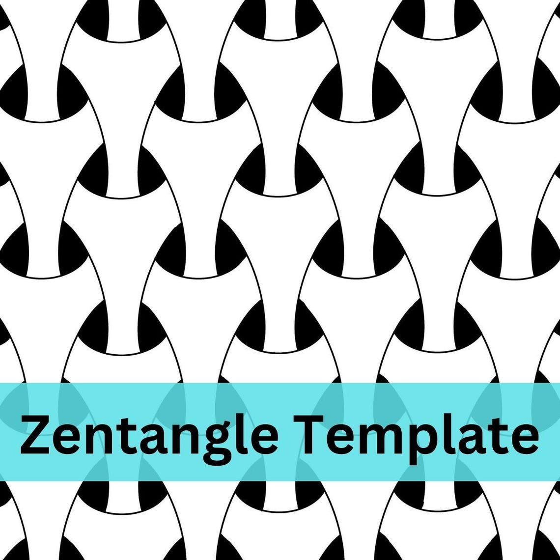 Interlocking Y Zentangle Pattern, Zen Doodle Pattern, Creative Zentangle Drawing Template ...
