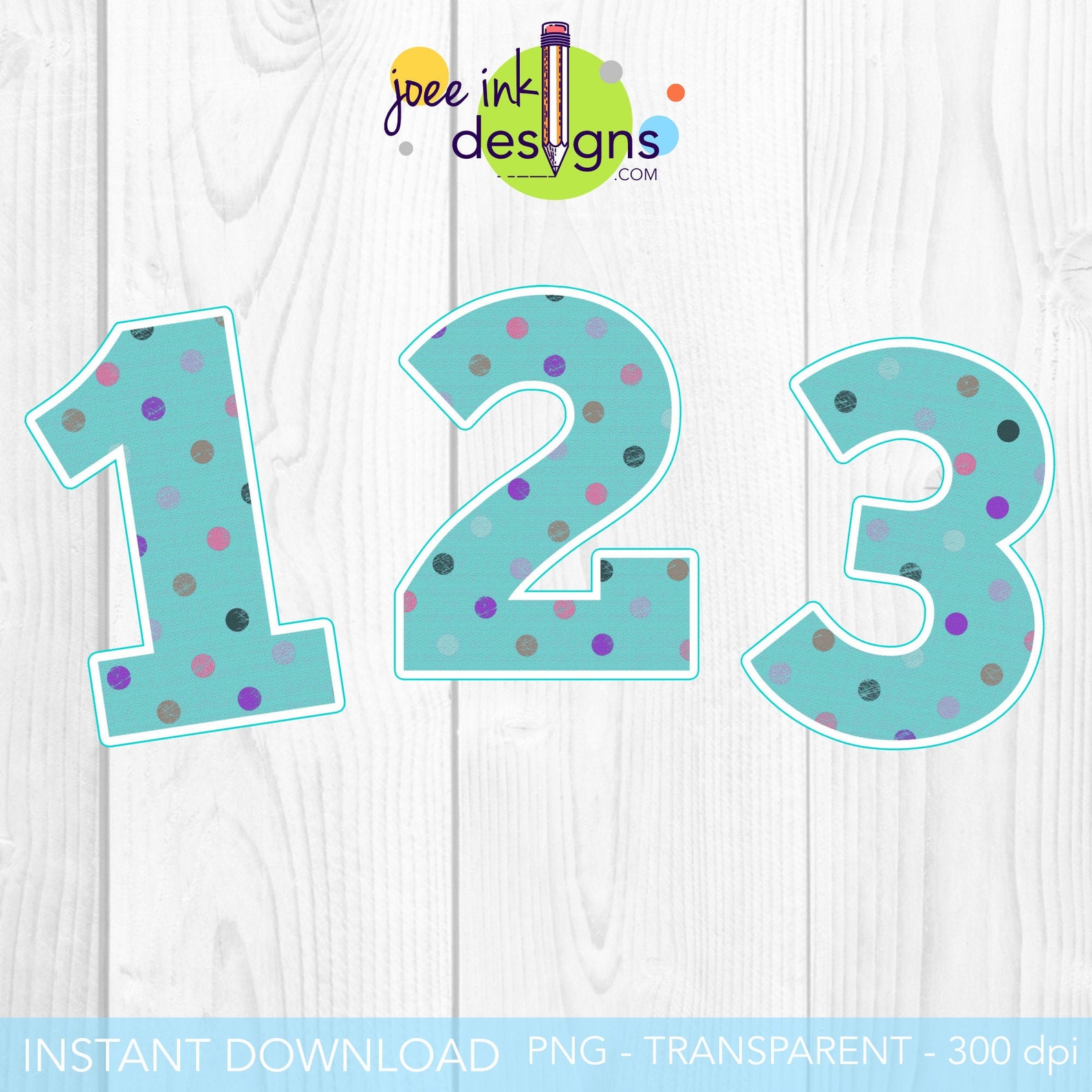 Polka Dot Numbers and Symbols Clip Art Bulletin Board Numbers | Etsy