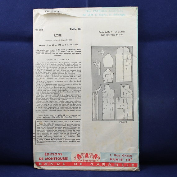1960s sewing pattern for wiggle dress vintage French pattern Les ...