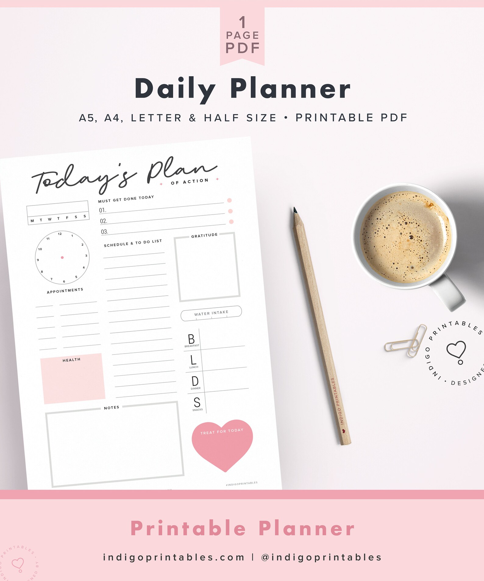 Daily Planner Printable Day Organizer A4 Daily Planner | Etsy