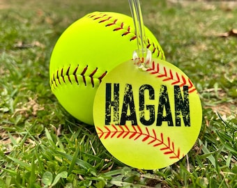 Softball Bag Name Tag - Etsy
