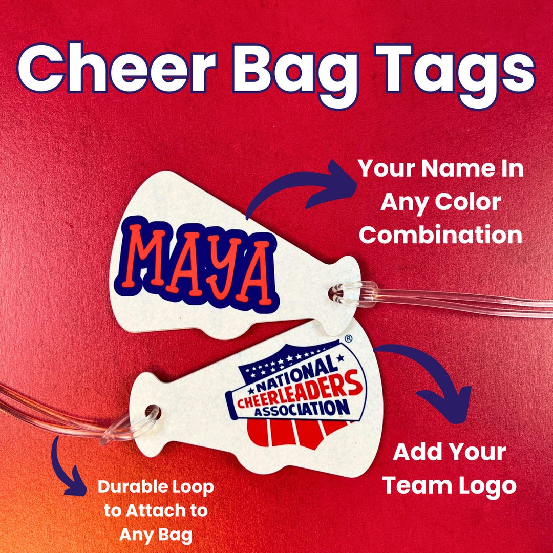 Cheer Personalized Bag Tag | Cheerleading Custom Bag Tag | Cheer ...