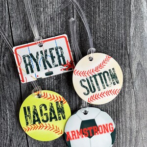 Baseball Bat Bag Name Tag | Personalized Sports Bag Tag | Custom ...