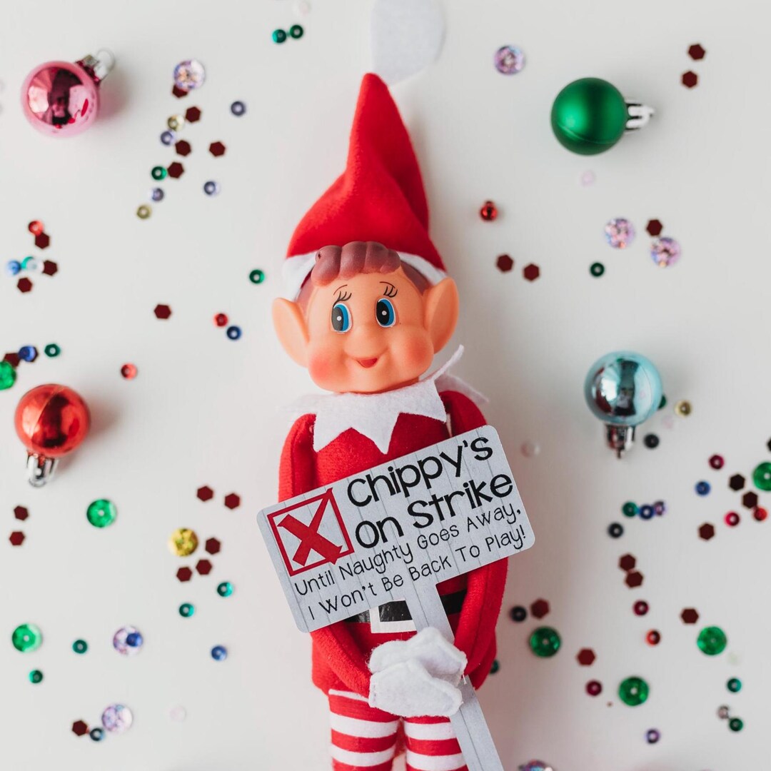 Elf Custom Strike Sign | Christmas Elf Prop Sign | Elf Accessories for ...