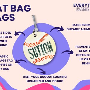Baseball Bat Bag Name Tag | Personalized Sports Bag Tag | Custom ...