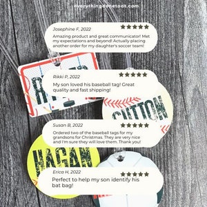 Baseball Bat Bag Name Tag Personalized Sports Bag Tag Custom Baseball ...