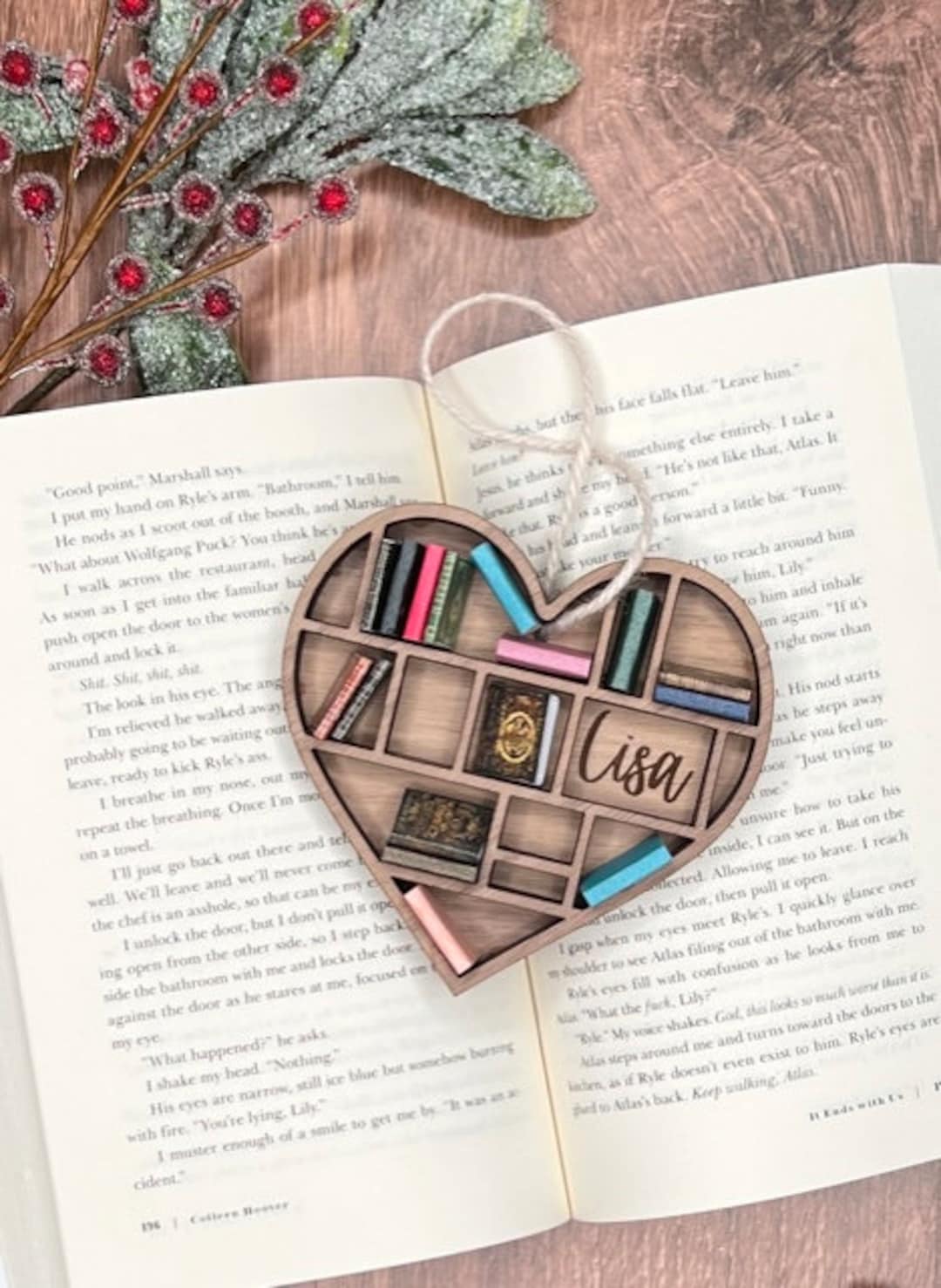 Books Christmas Ornament, Personalized Book Ornament, Book Club ...