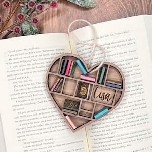 Books Christmas Ornament, Personalized Book Ornament, Book Club ...