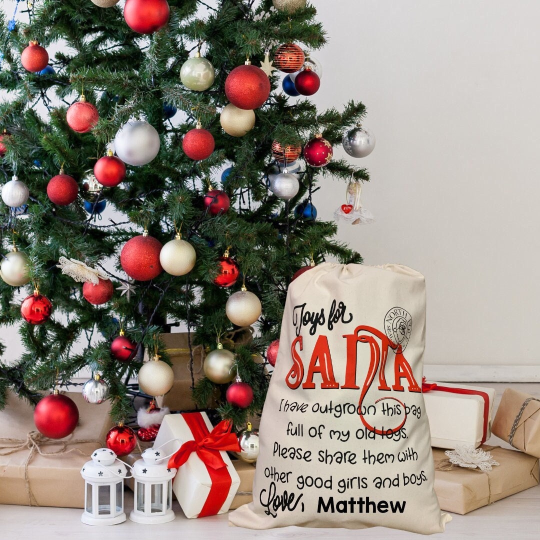 Santa Give Back Sack Personalized to Donate Toys Christmas Giving Bag ...