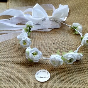 Satin Bow Veil First Holy Communion Flower Crown Flower - Etsy