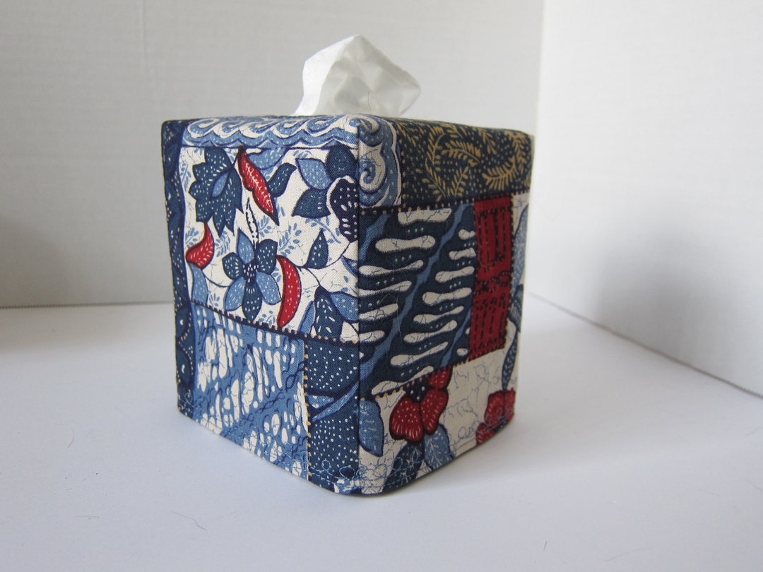 Tissue Box Cover Indigo Blue Japanese Inspired Print #2 - Etsy