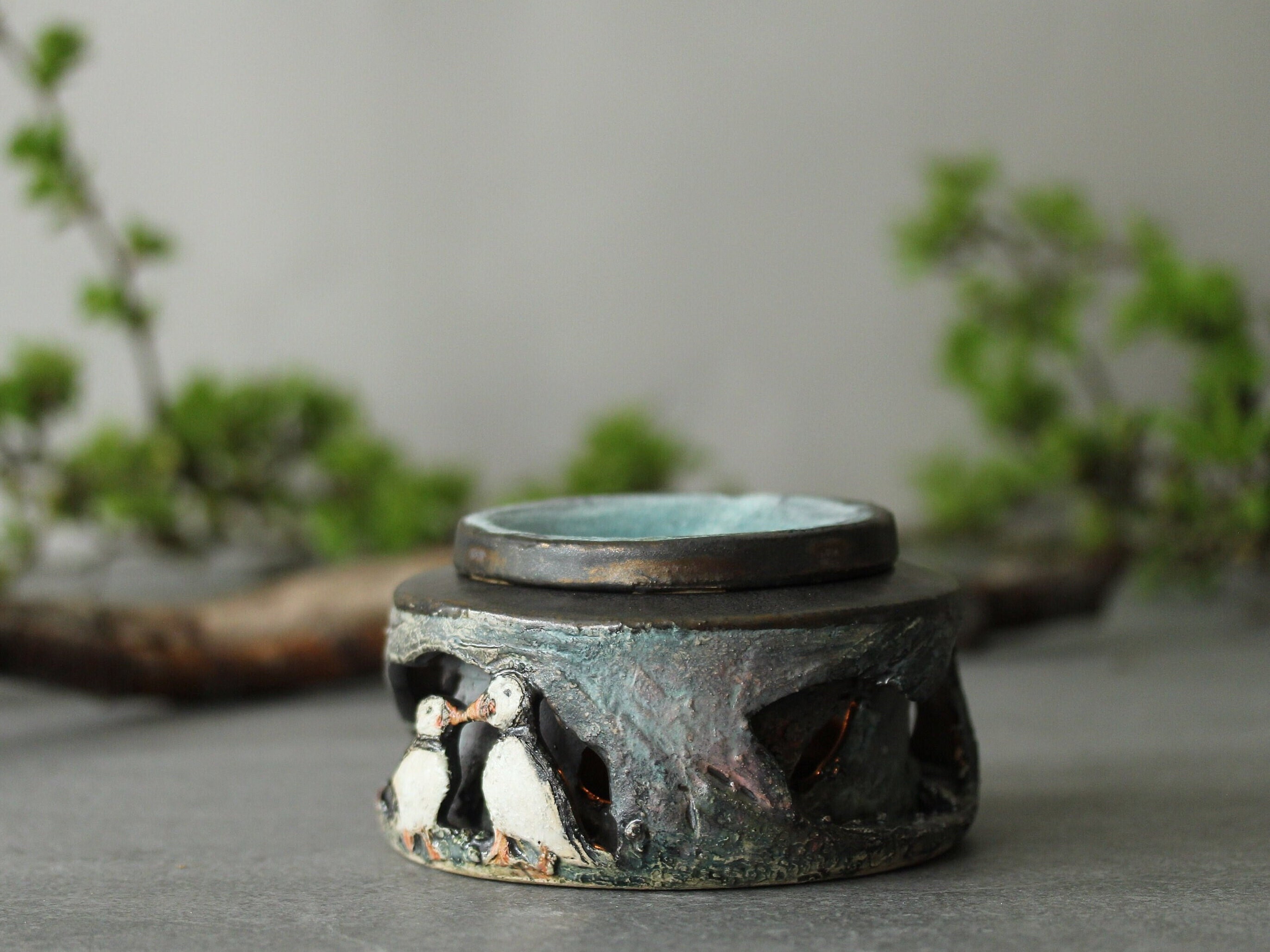 Unique Irish Pottery Gift, Pottery Puffin Burrow, Handmade Irish ...