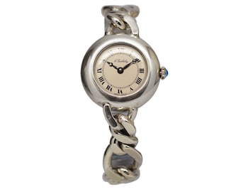 1970s Obrey Sterling Silver Link Bracelet Watch | Etsy