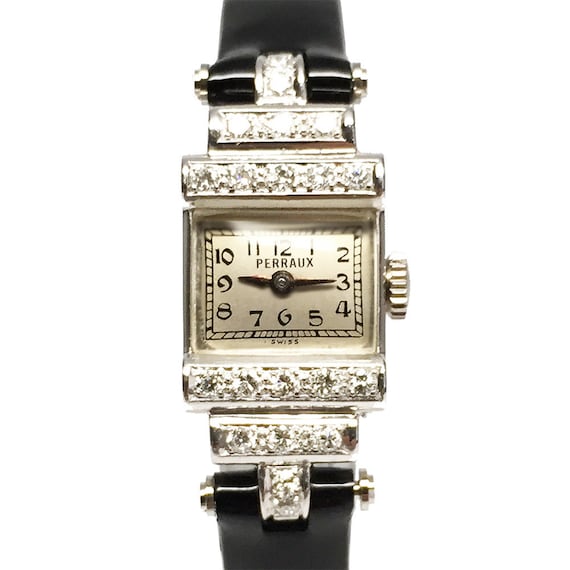 1950s Vintage Perraux Platinum and Diamonds Tuxedo St… - Gem