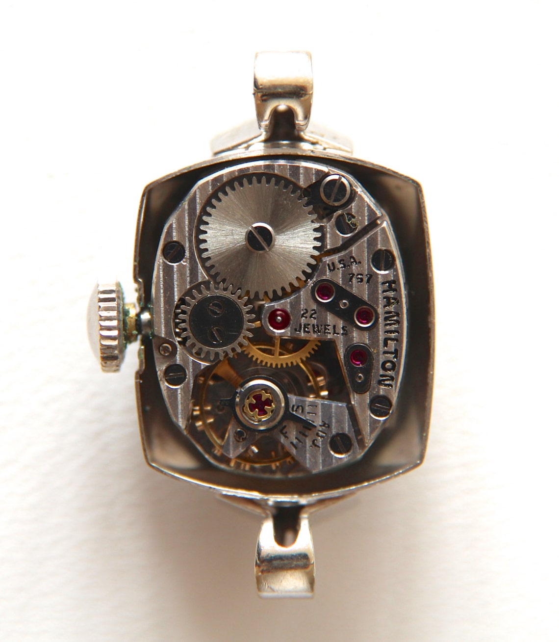 1950s Vintage Hamilton 14K White Gold and Diamonds Ladies Cocktail ...