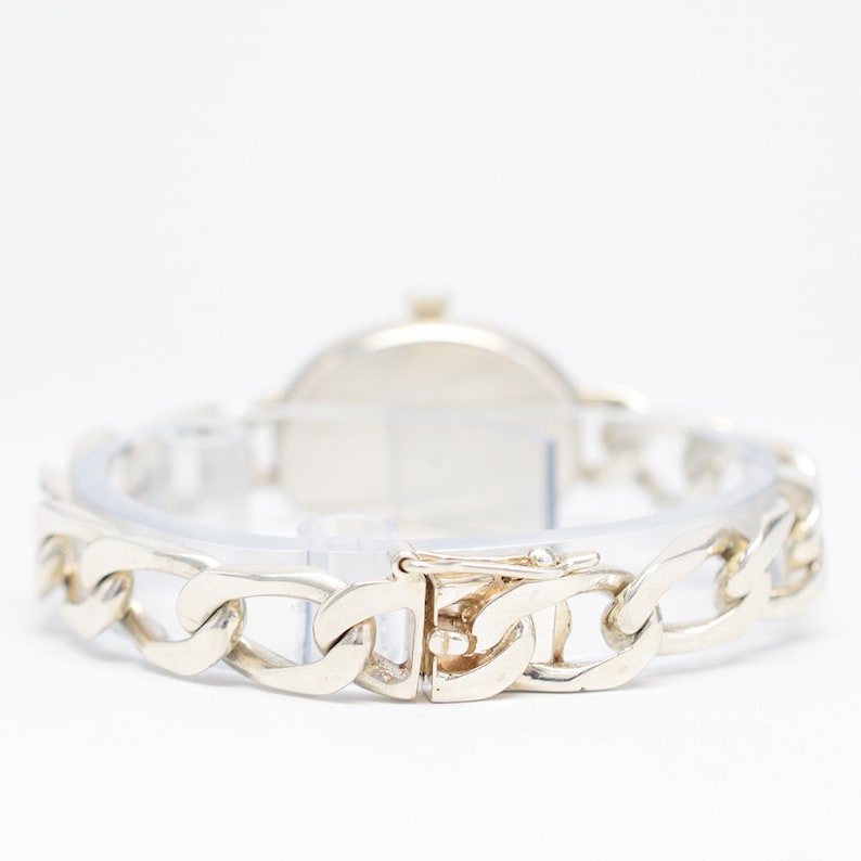 1970s Obrey Sterling Silver Link Bracelet Watch - Etsy