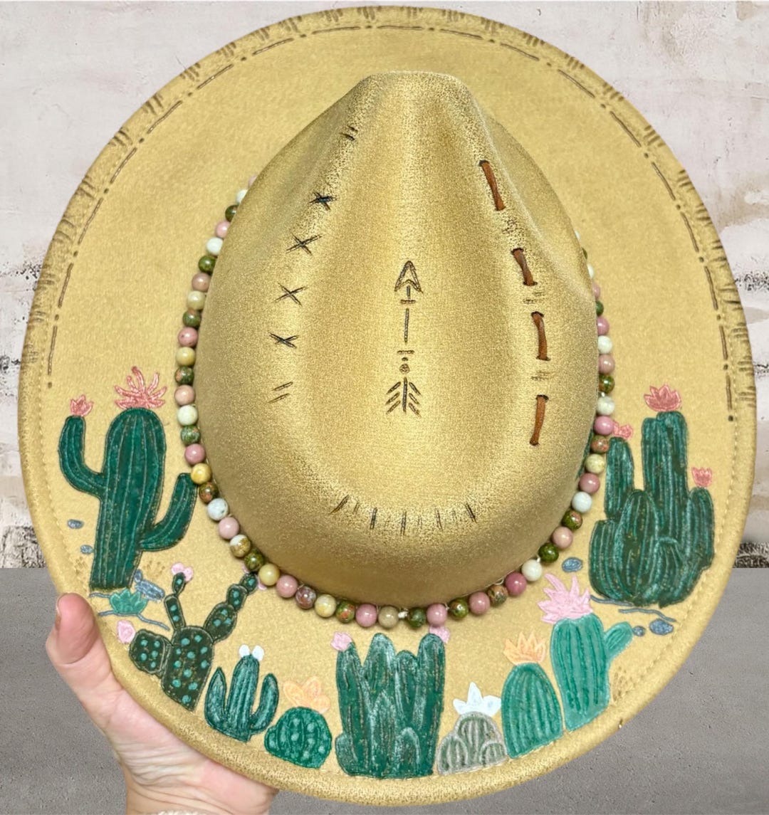 Custom Burned & Painted Fedora, Short Brim Felt Fedora, Fall Fashion ...