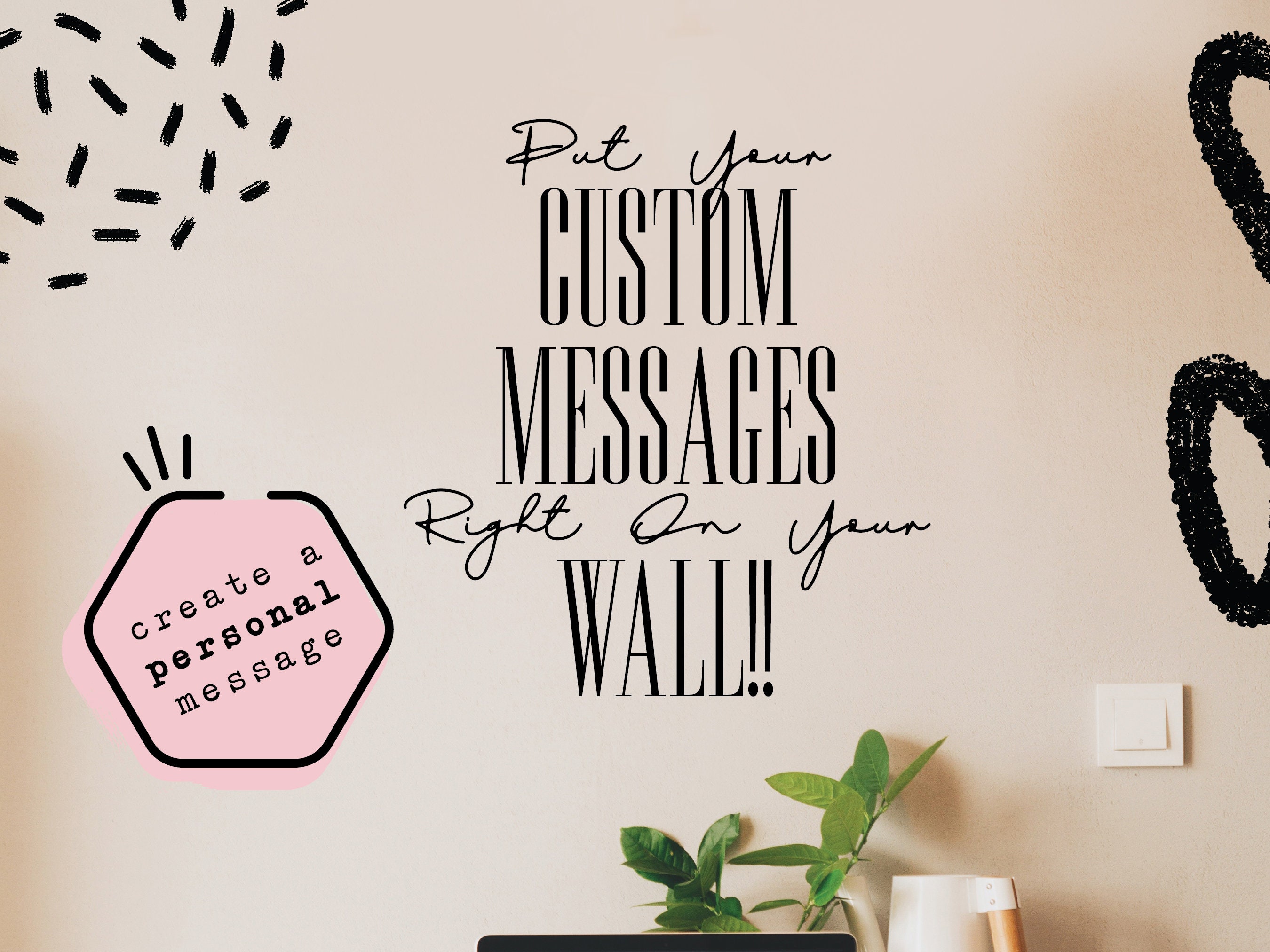 Modern Art Decal Modern Calligraphy Decal for Kids | Etsy