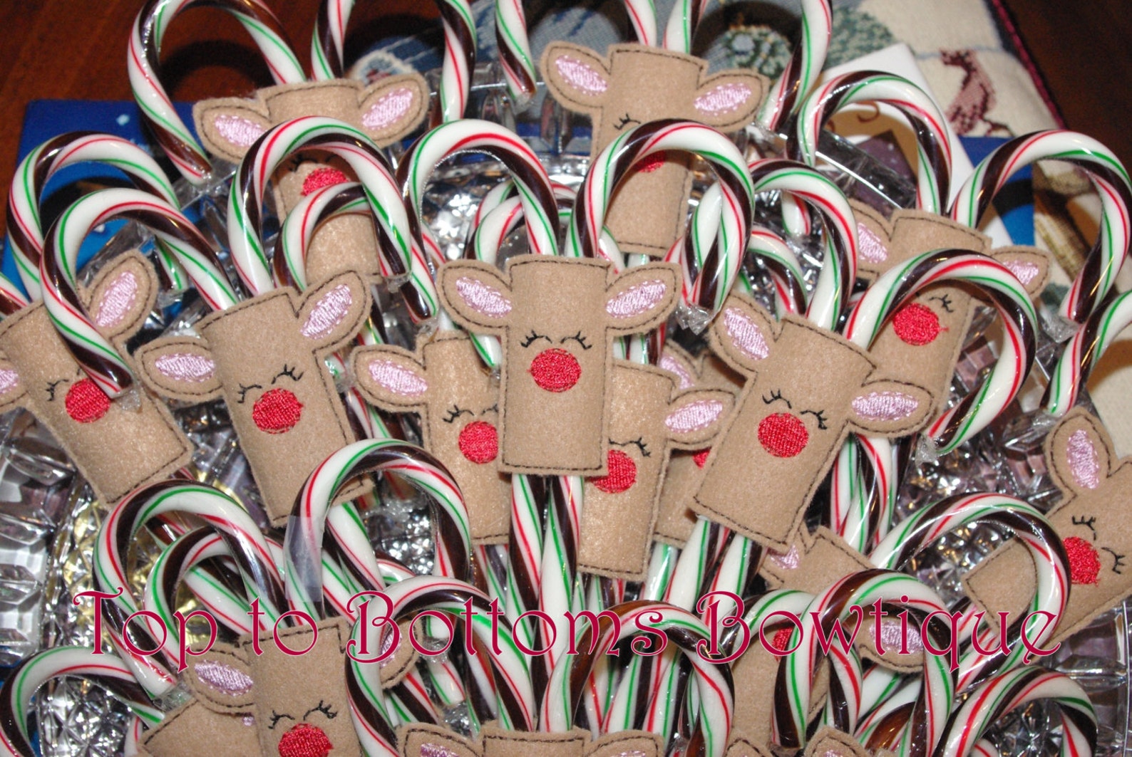 Reindeer Candy Cane Holder (felt) - Etsy